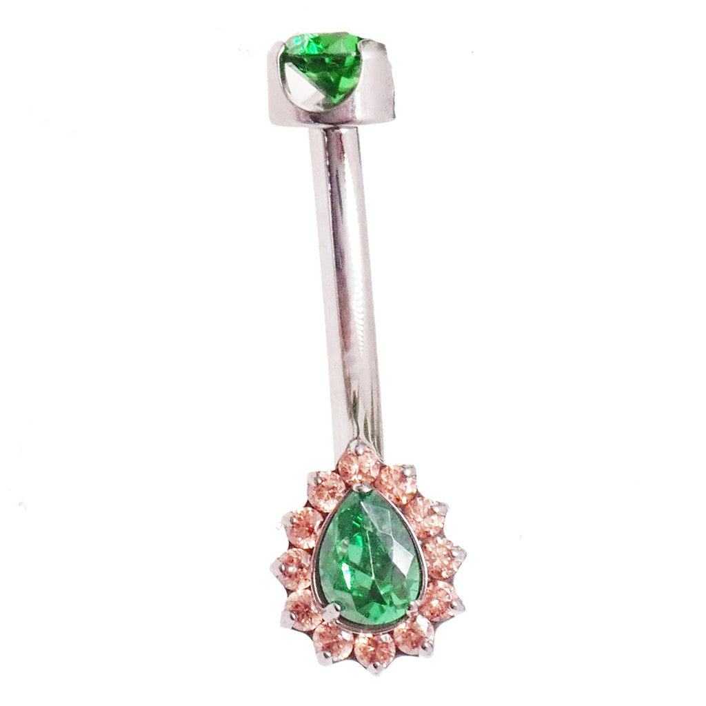 Titanium Emerald Green Navel Curve – magpie body jewelry
